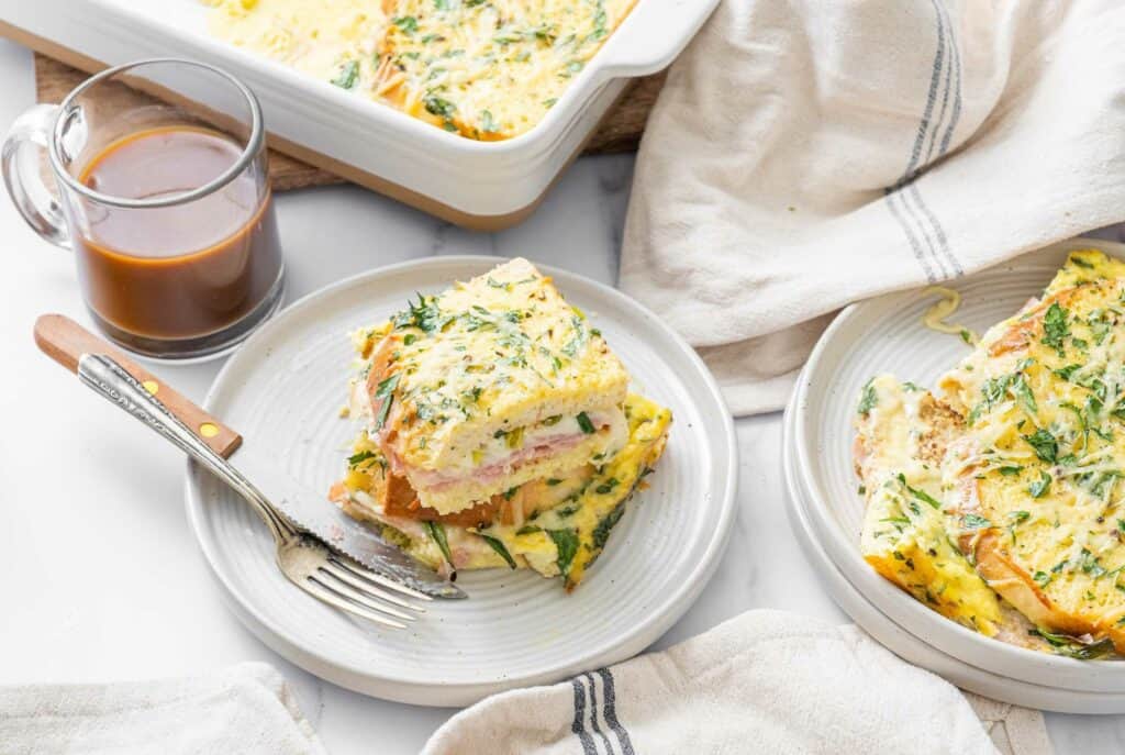 Hot Ham & Cheese Breakfast Bake - Hey Recipe