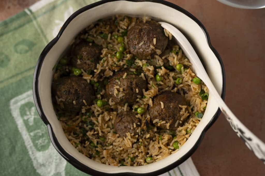 Meatball Rice Skillet - Hey Recipe