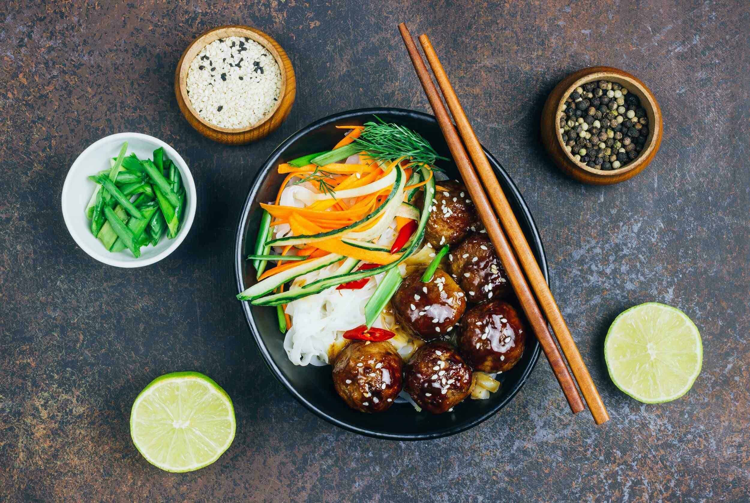 Sticky Mongolian Meatballs - Hey Recipe